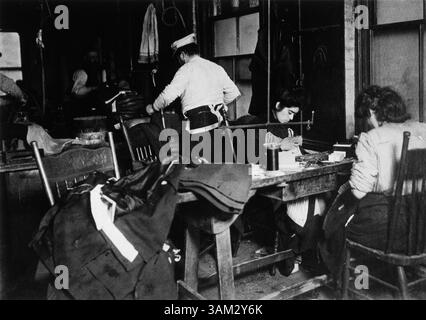 Workers in Sweatshop, New York City, USA, Circa 1908 Stock Photo - Alamy