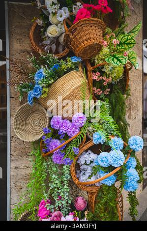 Vibrant Still Life of Artificial Flowers in a Vase Stock Photo - Alamy