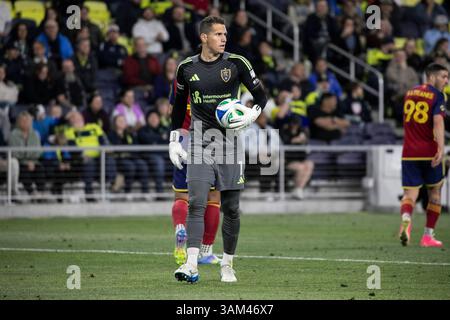 Real Salt Lake goalkeeper Rafael Cabral (1) stops the ball during an ...