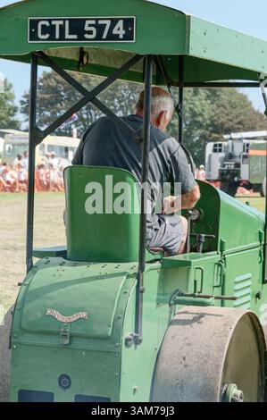A green Aveling Barford Invicta road roller at Morval vintage rally ...