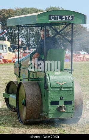 A green Aveling Barford Invicta road roller at Morval vintage rally ...