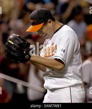 Baltimore Orioles starting pitcher Brandon Young (63) in action during ...