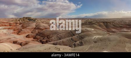 The colorful Bentonite Hills near Hanksville Utah. Photo captured on a ...