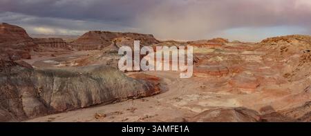 The colorful Bentonite Hills near Hanksville Utah. Photo captured on a ...