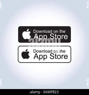 Set of Google Play Store, Apple App Store and Microsoft Store badges. Vector buttons Stock ...