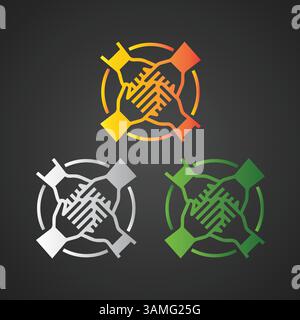 Participation outline icons, symbols, modern signs, linear pictograms ...