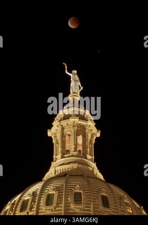 The moon turns red during a total lunar eclipse in Cairo In Egypt, on ...