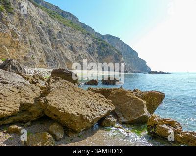 Framing of the `Praia da Cova da mijona`. Image captured in summer and ...