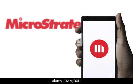 MicroStrategy logo is displayed on smartphone Stock Photo - Alamy