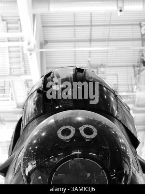 Front end of Lancaster bomber plane, in the british Imperial War Museum ...