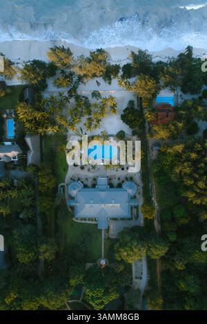 Aerial view of beautiful Diani beach and Indian Ocean, Diani, Kenya ...