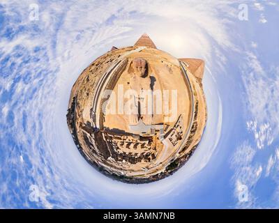 Aerial view of The Great Pyramid of Giza, Largest of Egyptian pyramids ...