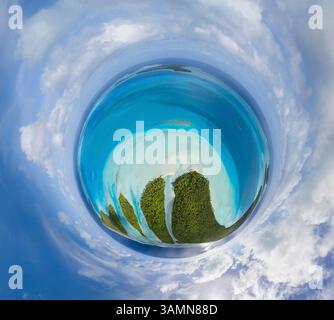 FRENCH POLYNESIA. AERIAL VIEW OF TETIAROA ATOLL. THE FAMOUS ACTOR ...