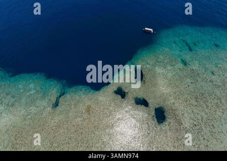 Aerial view of Blue Holes, Palau Stock Photo - Alamy