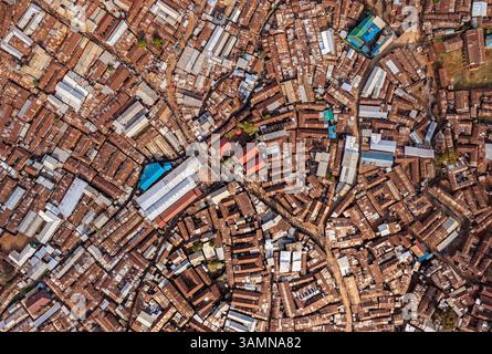 KENYA, Nairobi, aerial view of slum Kibera / KENIA, Nairobi ...
