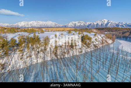 Aerial view of Chara Sands, Russia Stock Photo - Alamy