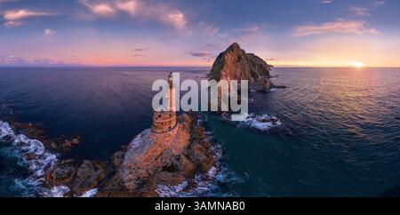 Aerial view of the Aniva Lighthouse. Sakhalin Island, Russia Stock ...