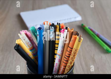 Famous erasable gel colored pens from Legami Milano Stock Photo - Alamy