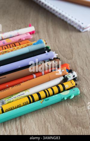 Famous erasable gel colored pens from Legami Milano Stock Photo - Alamy
