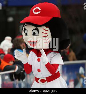 Cincinnati Reds mascot Rosie Red greets and thanks Wright-Patterson Air ...