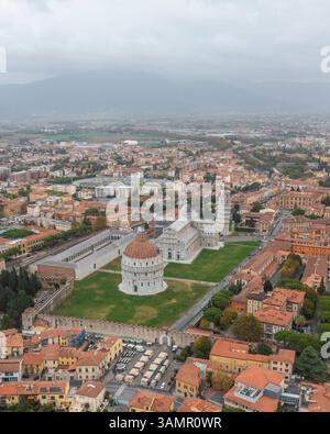 Aerial view of Pisa Cathedral in Piazza del Duomo in Pisa downtown ...