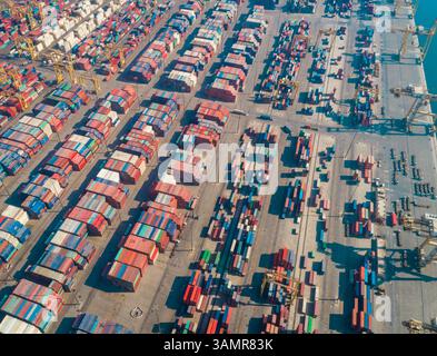 Cargo containers with United Arab Emirates and Azerbaijan national ...