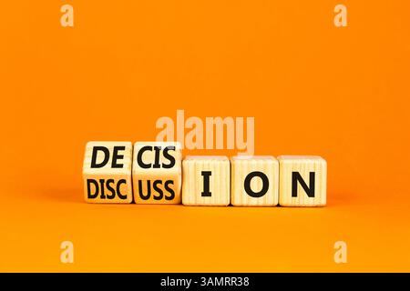 Discussion and decision symbol. Concept word Discussion and Decision on ...