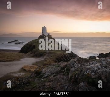 The Traeth Llanddwyn lighthouse Stock Photo - Alamy
