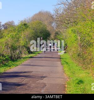 Disused railway (at Saltford village0 now a cycle-path and footpath ...