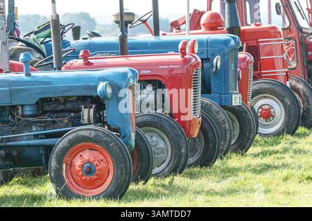 Vintage tractors line up at Morval vintage rally 2007 in Cornwall ...