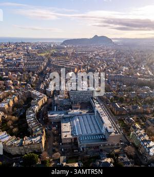 Aerial view of the campus of Edinburgh University, Edinburgh, Scotland ...