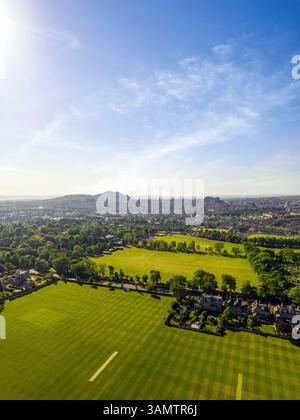 Dutch landscape aerial countryside suburb small town residential ...
