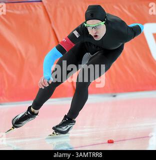 USA's Jonathan Kuck competes in the Men's 1500 meter speed trace race ...