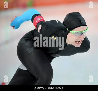 USA's Jonathan Kuck competes in the Men's 1500 meter speed trace race ...