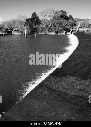 Monochrome, Hambleden Lock, and Impressive Weir, with Footpath, Mill ...