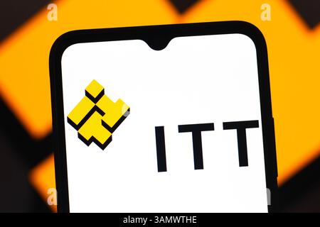 In this photo illustration, the ITT logo is seen displayed on a ...