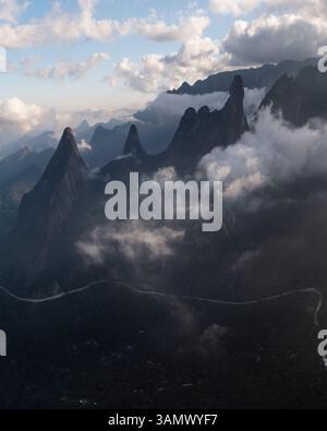 Low Altitude panoramic aerial view of the Alkham Valley, showing Russel ...