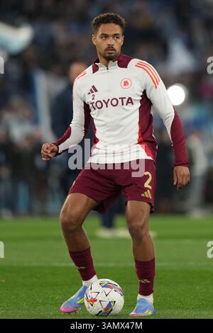 Olimpico Stadium, Rome, Italy - Devyne Rensch of AS Roma during Uefa ...