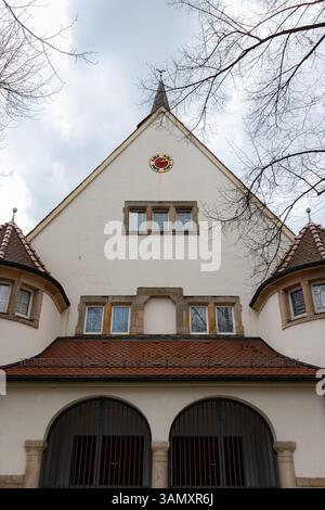 Esslingen, Germany- April 1, 2025: St. John's Church building exterior ...