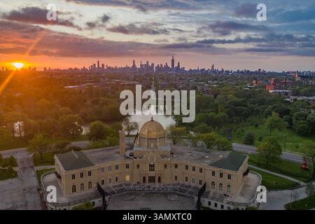 Aerial view of Garfield Park Gold Dome Field House in Garfield Park ...