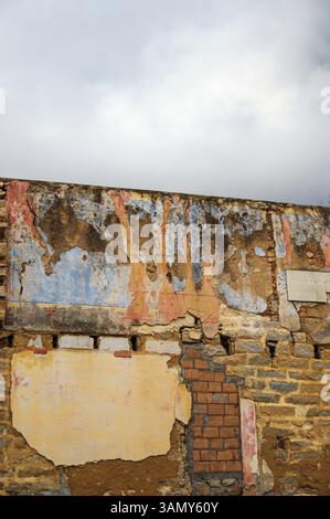 Old wall with brickwork under plaster Stock Photo - Alamy