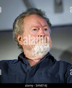 The British film director, Sir Ridley Scott, Ridley Scott, posed for ...