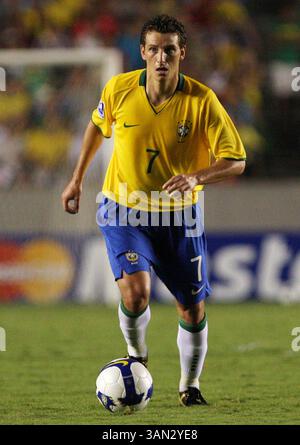 Brazil's Elano controls the ball during their international friendly ...