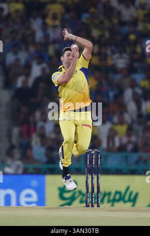 Chennai Super Kings' Jamie Overton fields during the Indian Premier ...