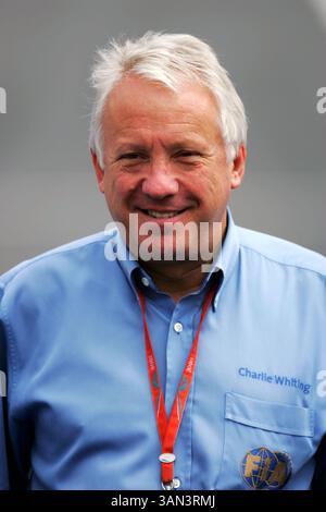 Charlie Whiting (GBR) FIA Delegate in the FIA Press Conference ...