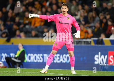 Hull City goalkeeper Ivor Pandur gives his team instructions during the ...