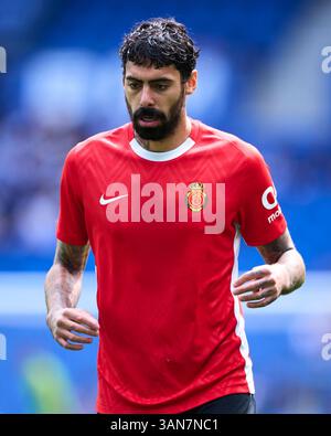 Samu Costa of RCD Mallorca warms up prior to the LaLiga EA Sports match ...