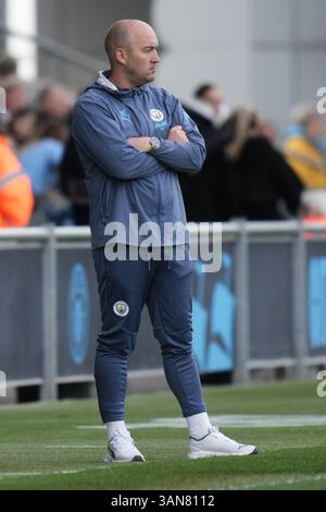 Manchester City Interim manager Nick Cushing during a training session ...