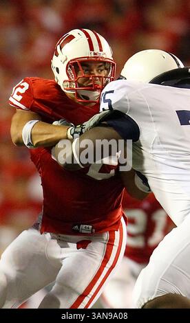 MADISON, WI - OCTOBER 11: Wisconsin running back Dilin Jones (7) tries ...