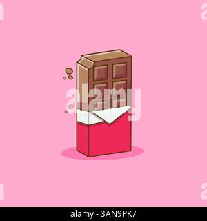 Chocolate bar icon in cartoon design isolated on white background ...